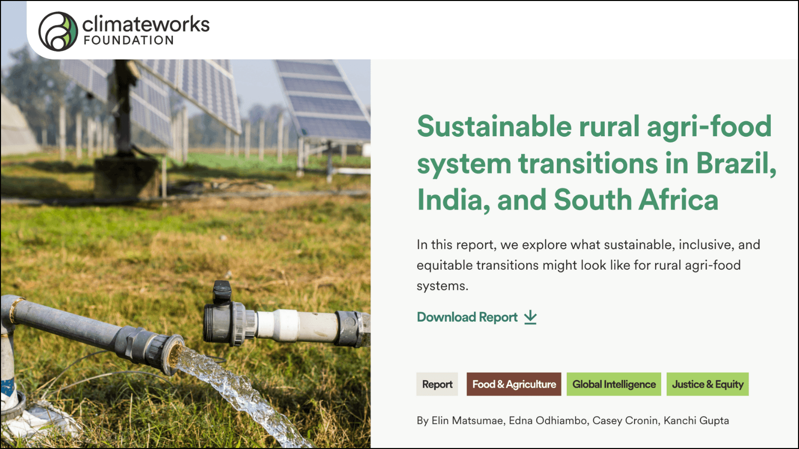 Sustainable rural agri-food system transitions in Brazil, India, and South Africa - ClimateWorks ...